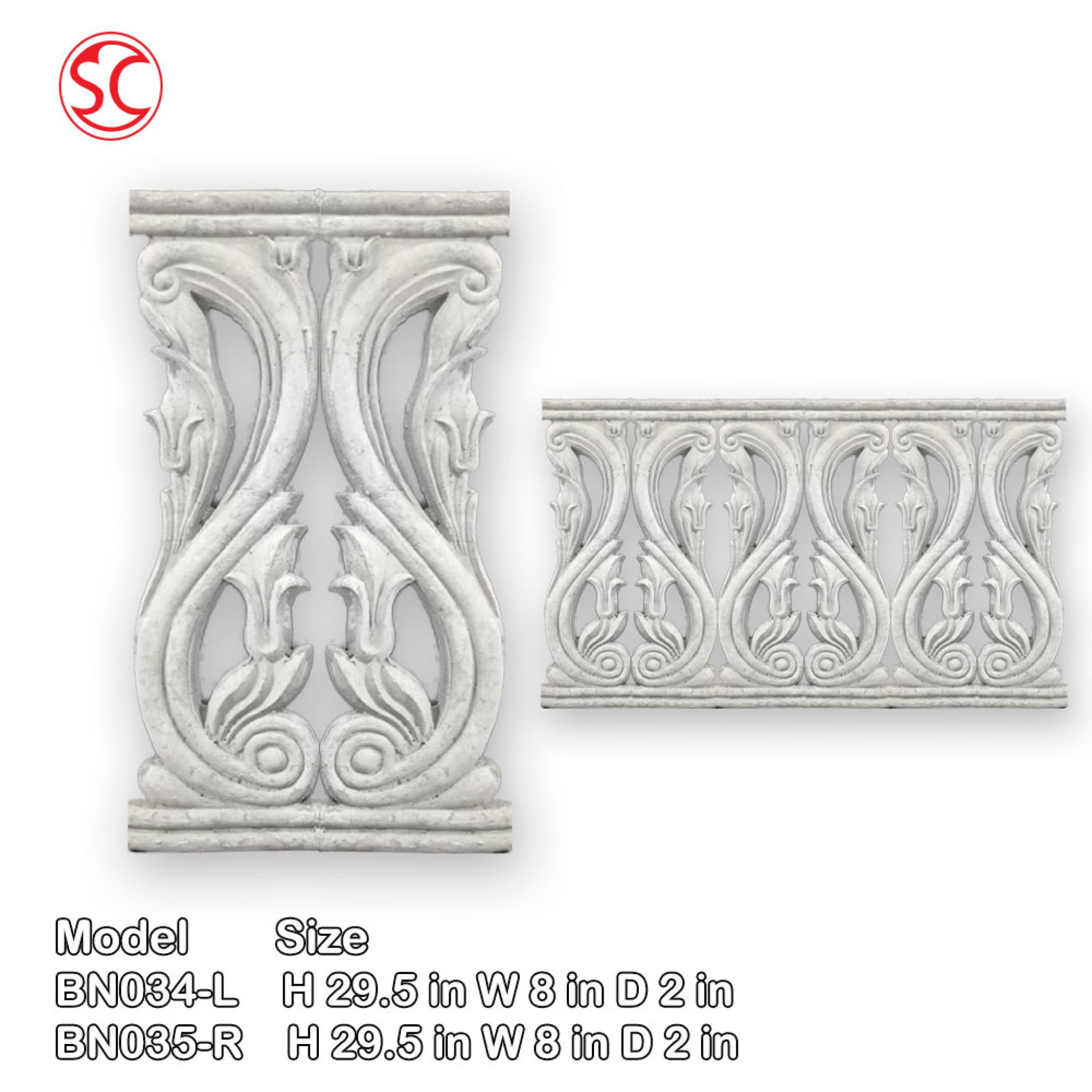 Precast Baluster Rail Concrete Mold BN034-L & BN035-R - Shahenoor ...