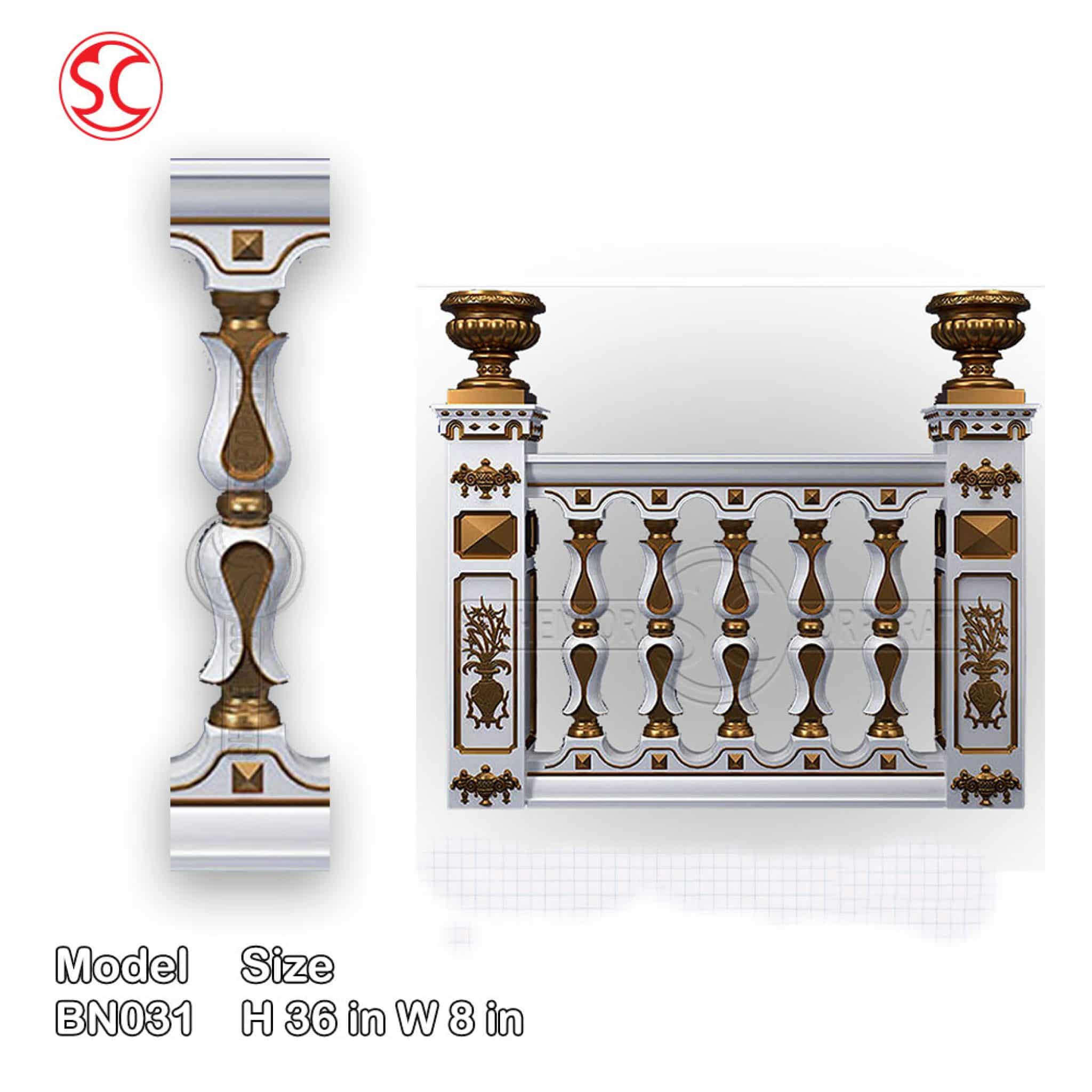Precast Baluster Rail Concrete Mold BN031 - Shahenoor Corporation | scbd